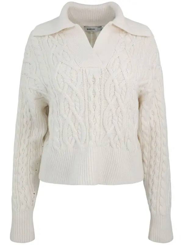Simkhai Cable-knit Polo Jumper