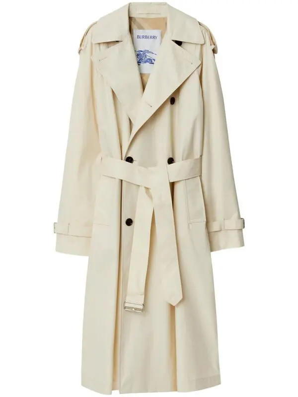 Burberry Double-breasted Cotton Trench Coat - Neutrals