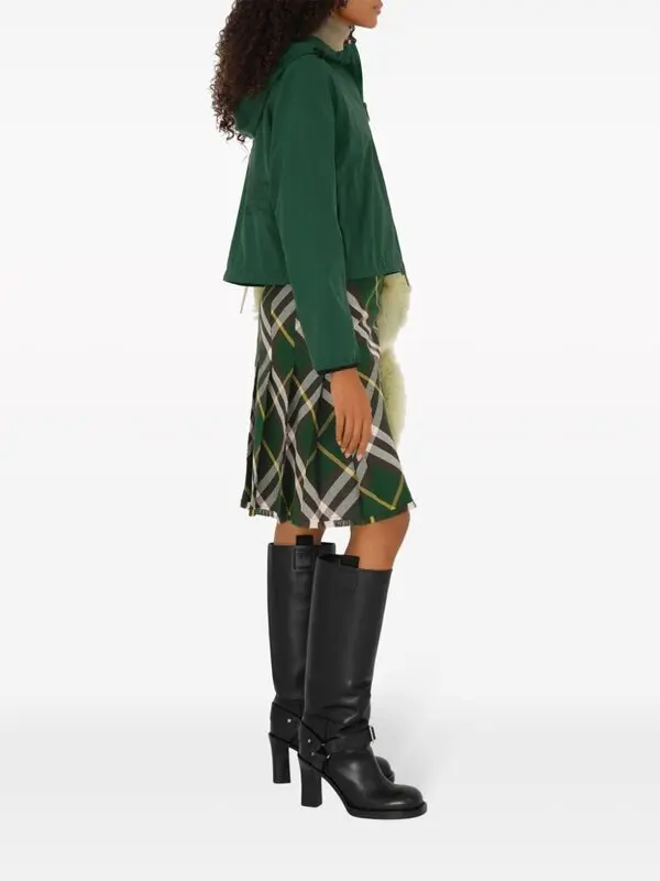 Burberry Check-pattern Wool Skirt - Green