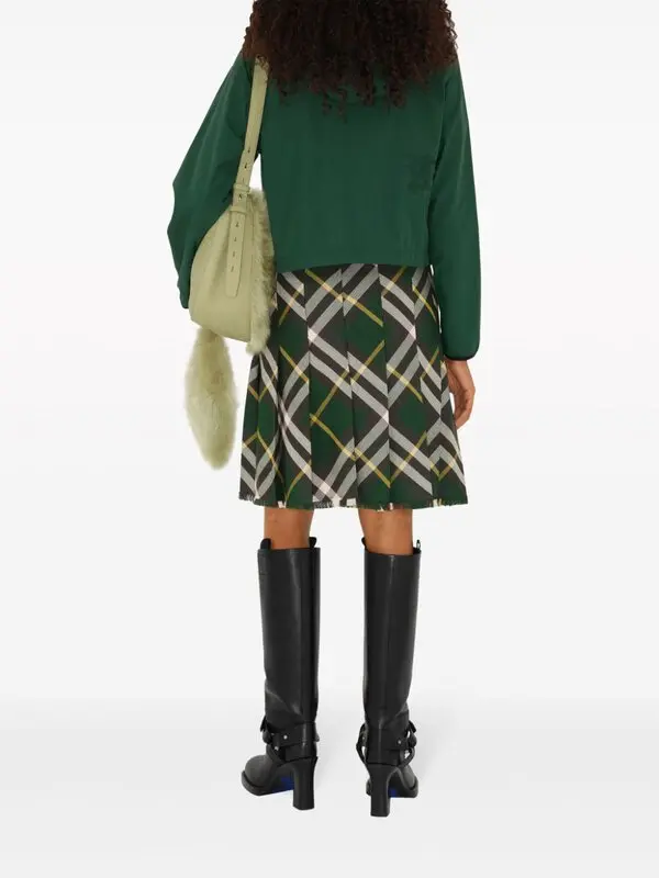 Burberry Check-pattern Wool Skirt - Green