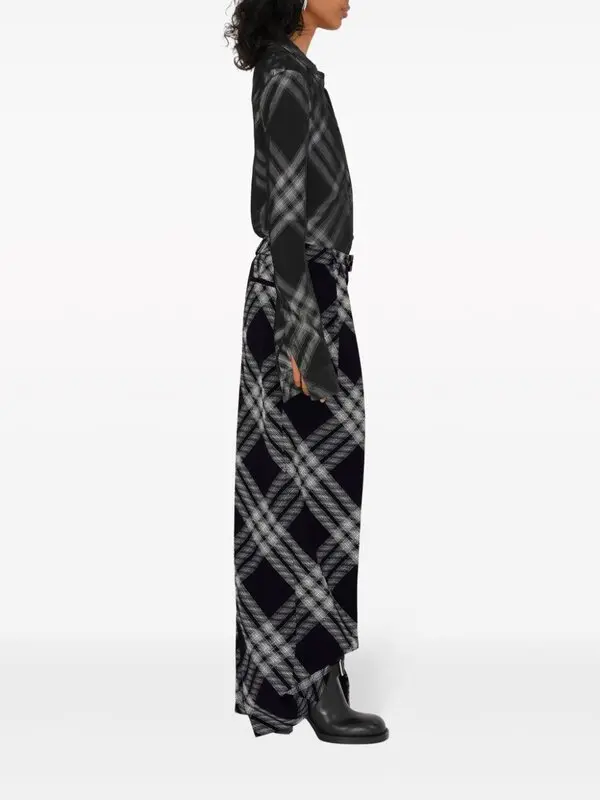 Burberry Vintage Check Wool Trousers - Black