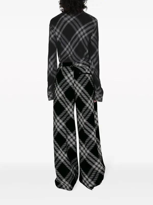 Burberry Vintage Check Wool Trousers - Black