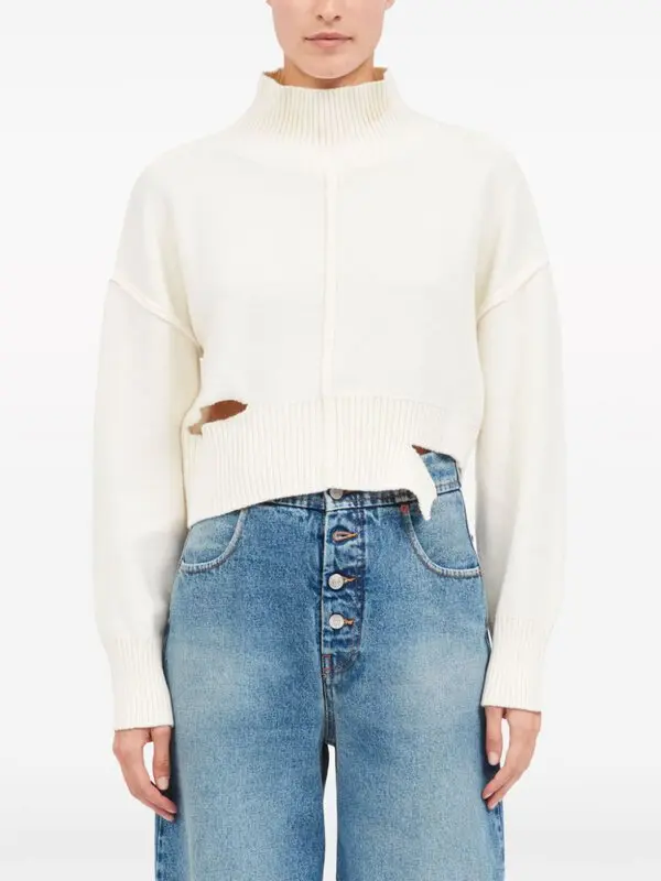 MAISON MARGIELA High-neck Jumper - White