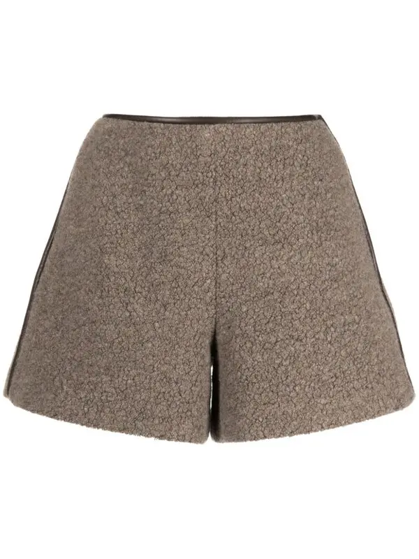 GOODIOUS Shearling Wool-blend Shorts