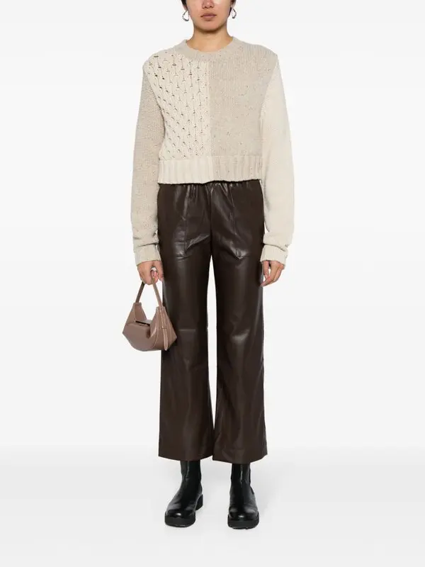 GOODIOUS Cropped Faux Leather Trousers