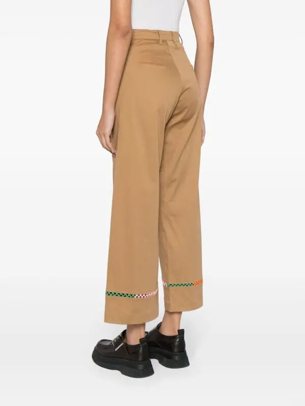 MII Crochet-trim Cotton Trousers