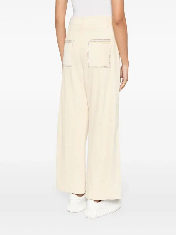 MII Hand-embroidered Cotton-corduroy Trousers