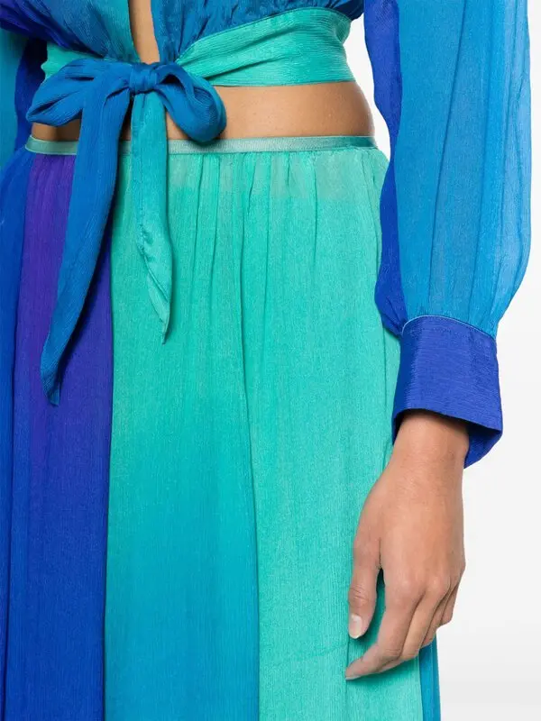 FORTE_FORTE Colour-block Pleated Maxi Skirt
