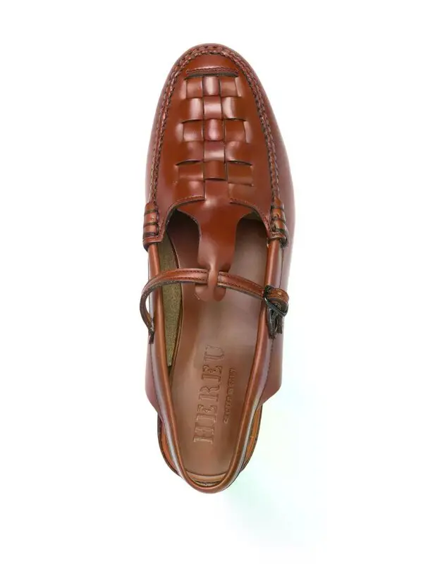 Hereu Roqueta Leather Slippers - Brown