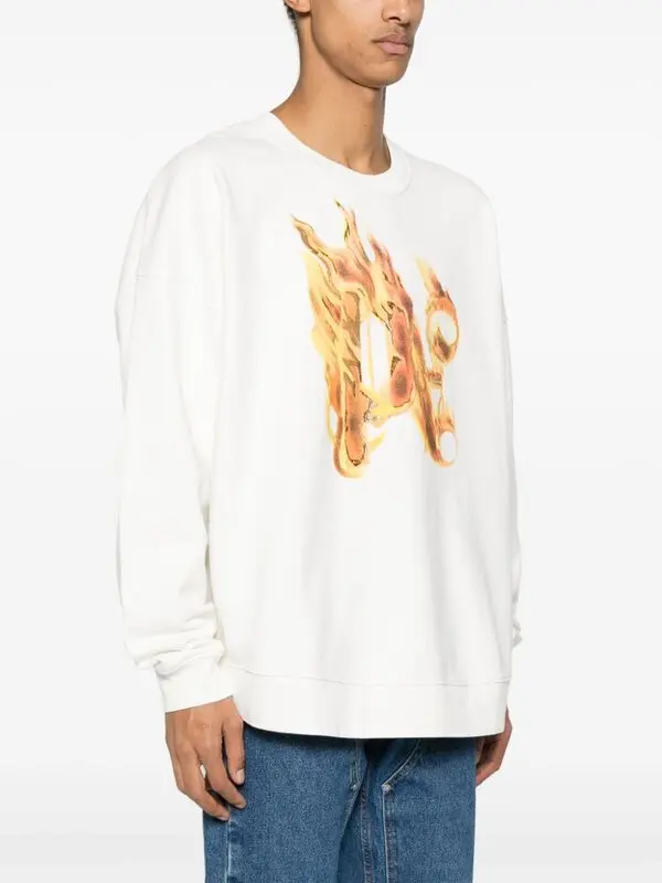 Palm Angels Logo-flame Print Sweatshirt