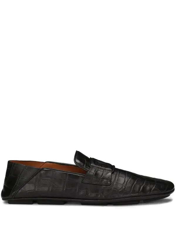 Dolce & Gabbana Embossed Crocodile Leather Loafers