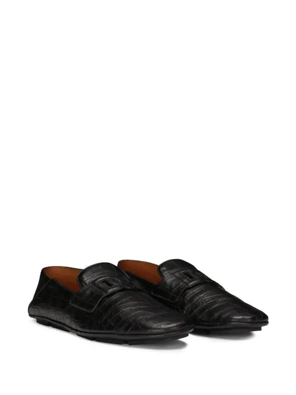 Dolce & Gabbana Embossed Crocodile Leather Loafers