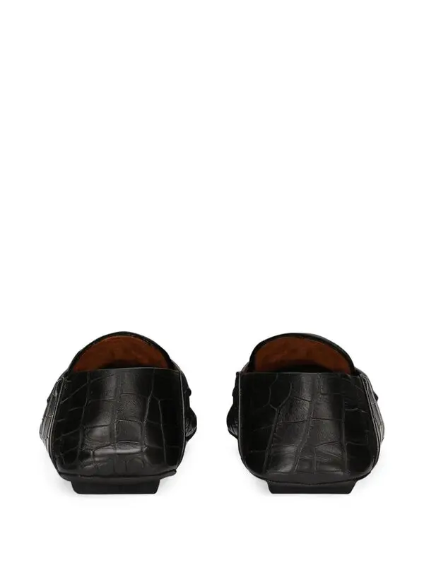 Dolce & Gabbana Embossed Crocodile Leather Loafers