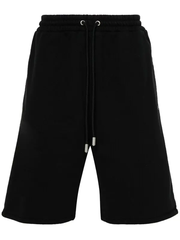 Off-White Diag-stripe Cotton Shorts - Black