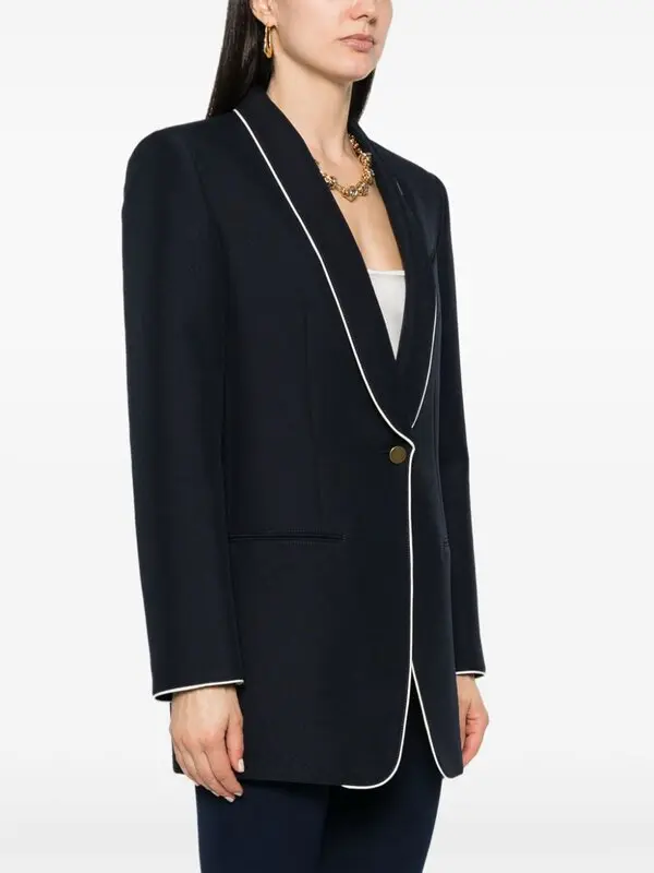 Philosophy Di Lorenzo Serafini Piped-trim Single-breasted Blazer - Blue