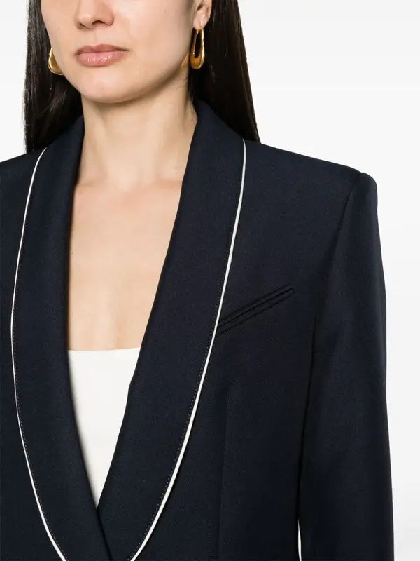 Philosophy Di Lorenzo Serafini Piped-trim Single-breasted Blazer - Blue