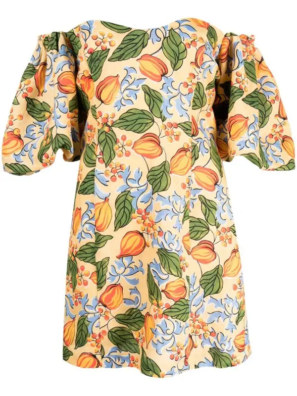 Rhode Dali Floral-print Mini Dress - Orange