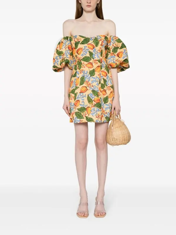 Rhode Dali Floral-print Mini Dress - Orange