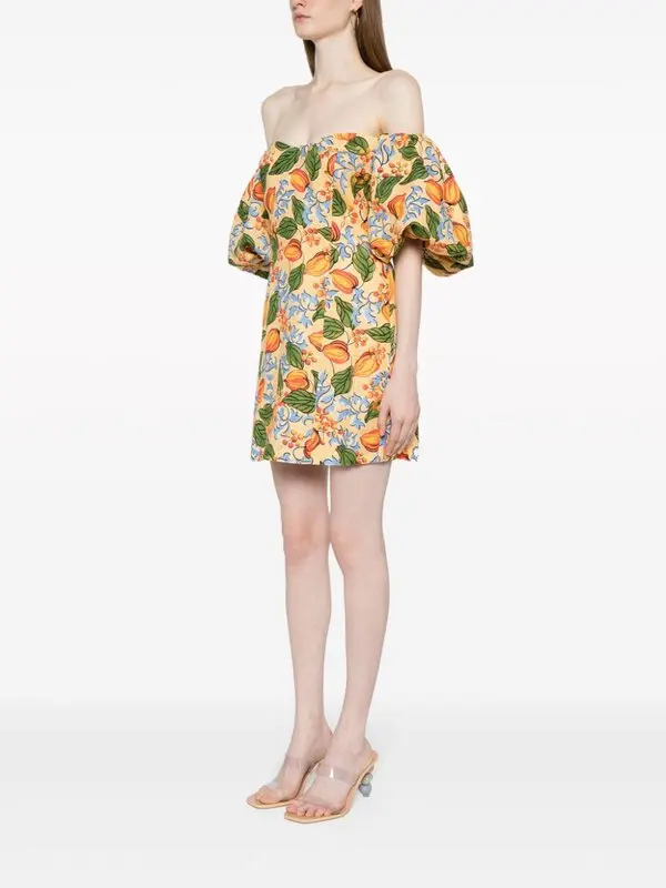 Rhode Dali Floral-print Mini Dress - Orange