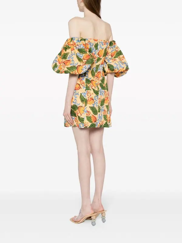 Rhode Dali Floral-print Mini Dress - Orange
