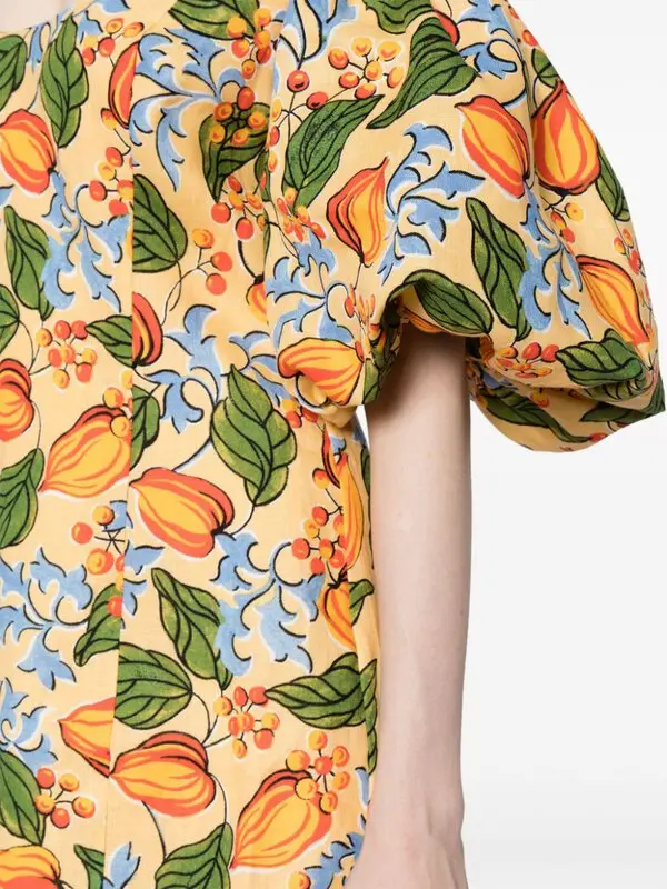 Rhode Dali Floral-print Mini Dress - Orange