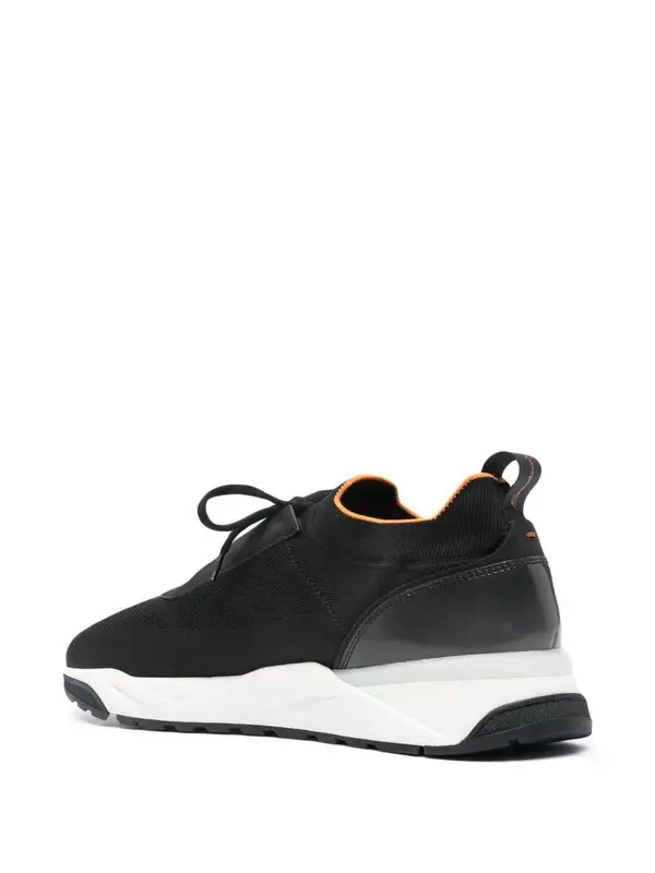 Santoni Knitted Panelled Sneakers - Black
