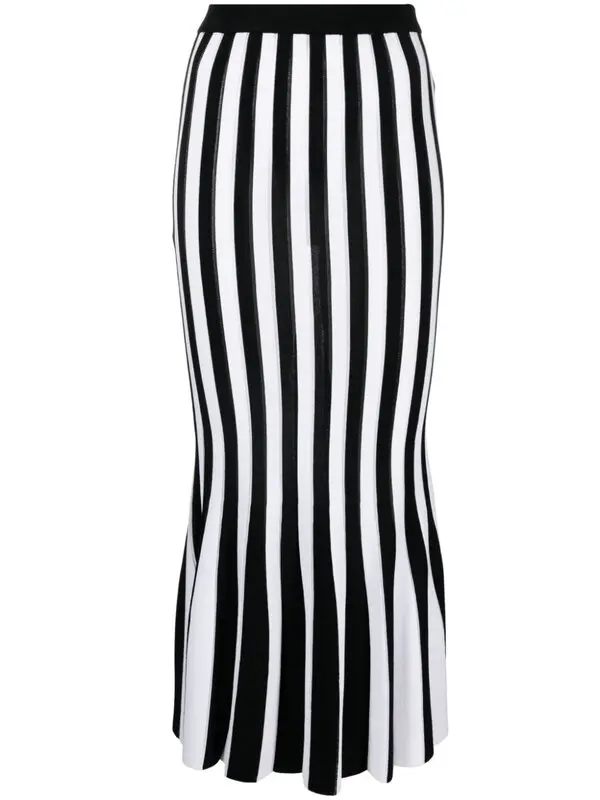 Moschino Striped Knitted Midi Skirt