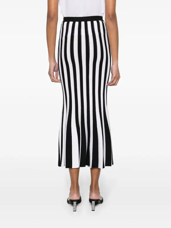 Moschino Striped Knitted Midi Skirt