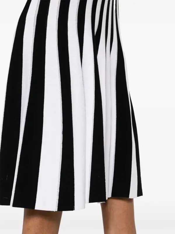 Moschino Striped Knitted Midi Skirt