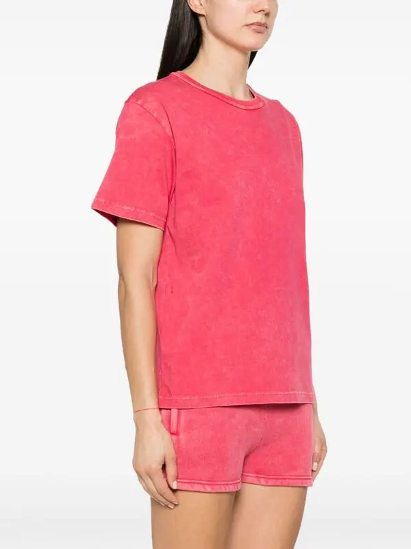 Alexander Wang Logo-print Faded-effect T-shirt - Pink