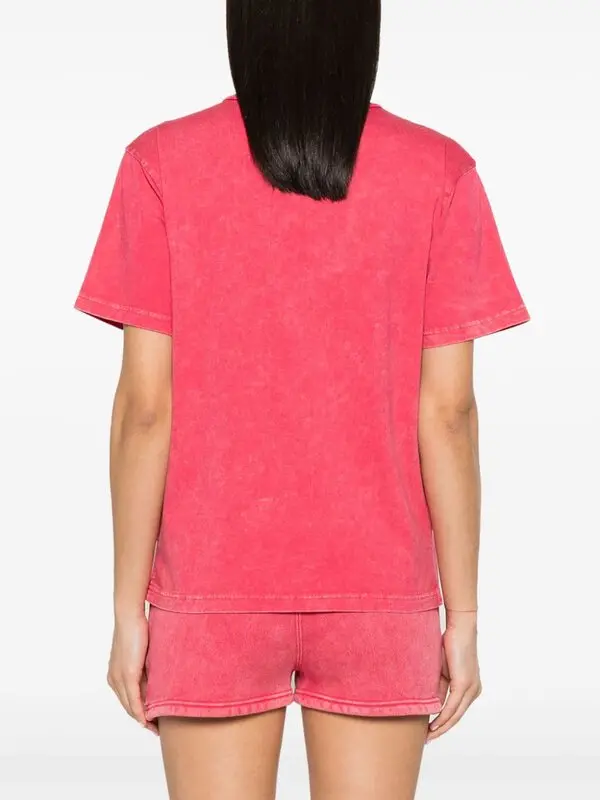 Alexander Wang Logo-print Faded-effect T-shirt - Pink