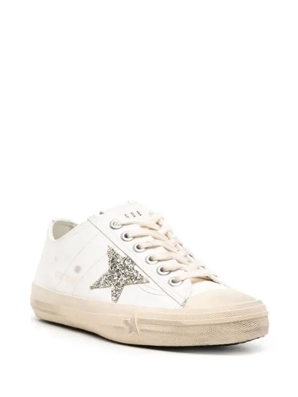 GOLDEN GOOSE V-star 2 Distressed Sneakers - White
