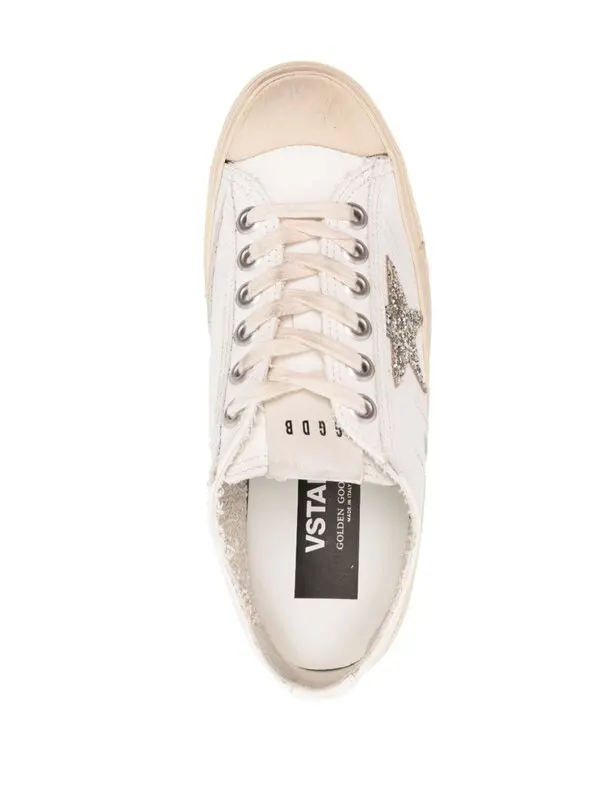GOLDEN GOOSE V-star 2 Distressed Sneakers - White