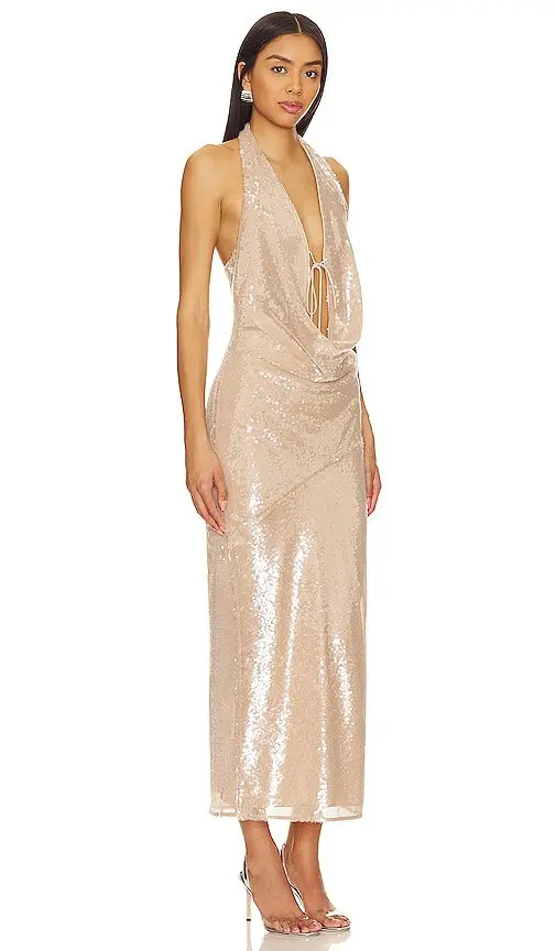 Buy LOVERS AND FRIENDS Stevie Sequin Midi Dress - Nude Neutral At 27% Off |  Editorialist
