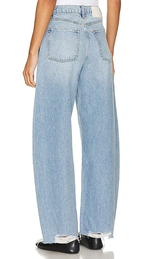 GRLFRND Paola Barrel Leg Jean In Denim - Skyline
