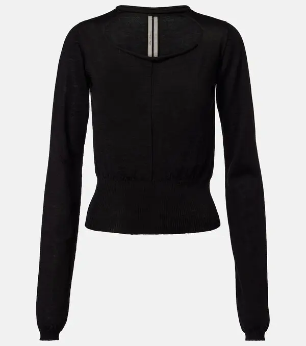 Rick Owens Cutout Virgin Wool Top - Black