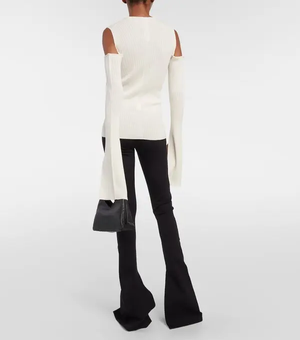 Rick Owens Cutout Virgin Wool Top - White