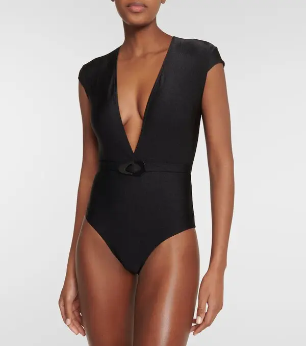 ADRIANA DEGREAS Belted Swimsuit - Black