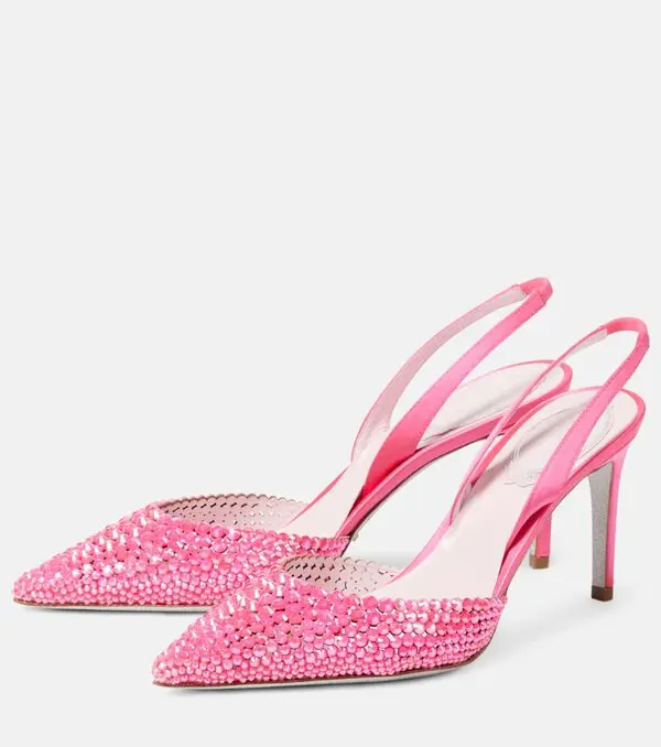 Rene Caovilla Embellished Slingback Sandals