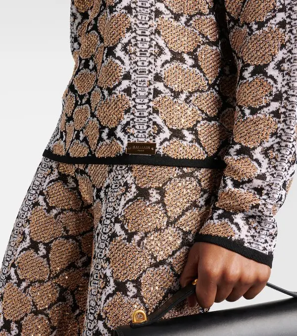 Balmain Snake-effect Jacquard Sweater