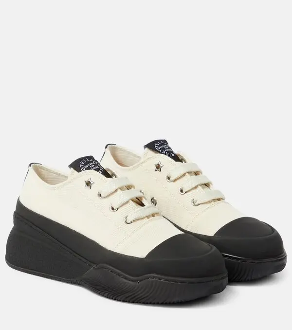 Stella McCartney Loop Canvas Platform Sneakers - Black