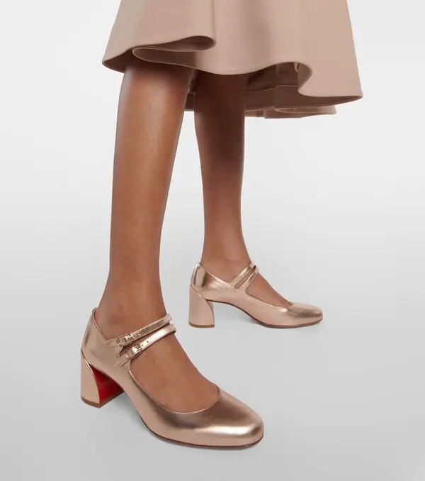 CHRISTIAN LOUBOUTIN Miss Jane Mary Jane Pumps - Beige