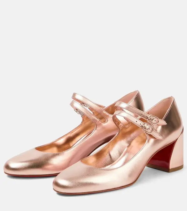 CHRISTIAN LOUBOUTIN Miss Jane Mary Jane Pumps - Beige