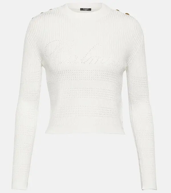 Balmain Embellished Knitted Top