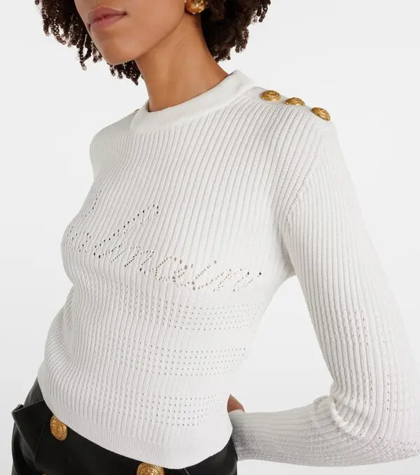 Balmain Embellished Knitted Top