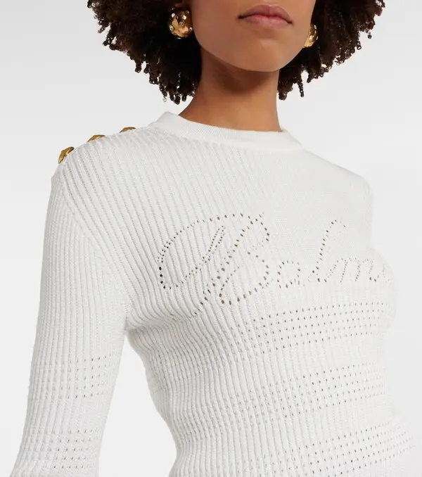 Balmain Embellished Knitted Top