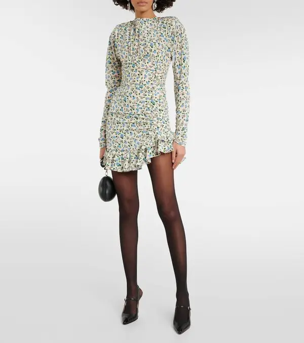 Alessandra Rich Floral Silk Minidress