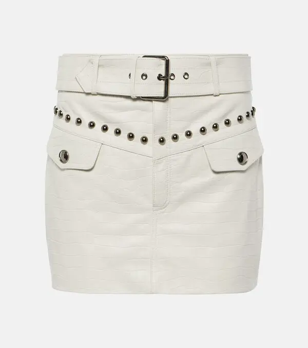 Alessandra Rich Croc-effect Leather Miniskirt