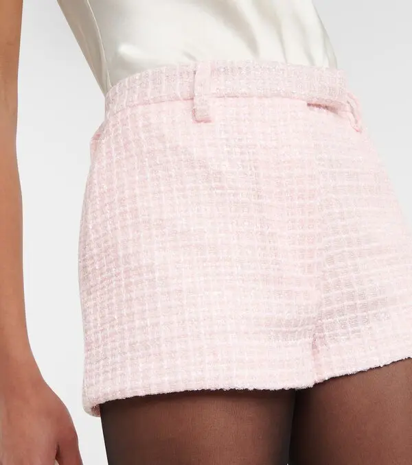 Alessandra Rich Sequined Tweed Shorts