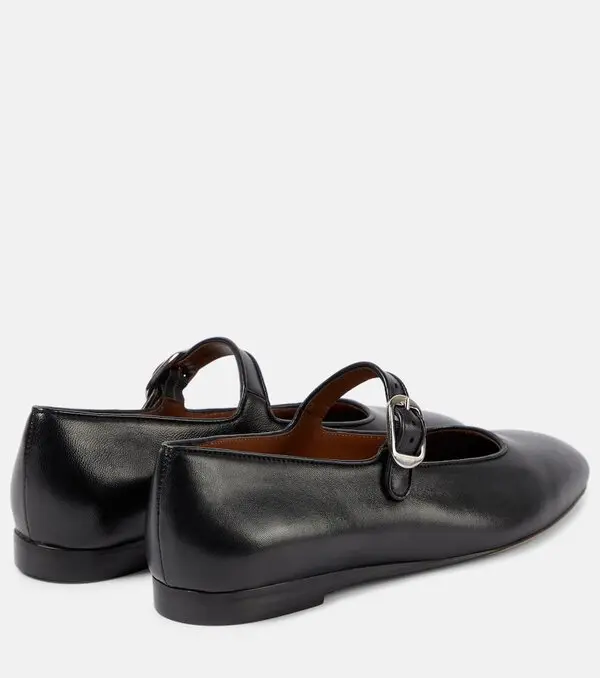 Le Monde Beryl Leather Ballet Flats - Black